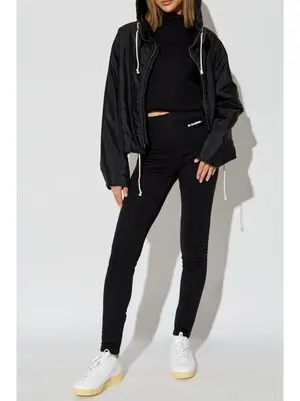JIL SANDER Logo-patch Ribbed Leggings - Black
