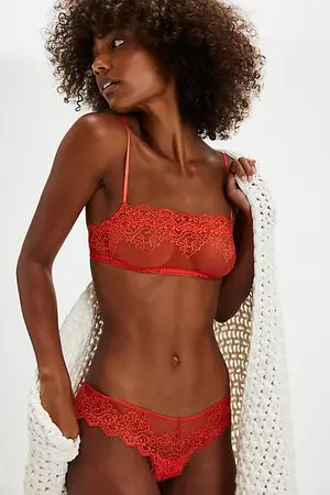 Only Hearts So Fine Scallop Lace Bralette Sunset