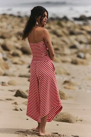 Free People Striped Gaucho One-piece - Fiery Red Combo