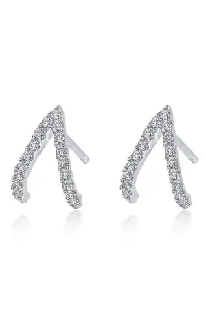Lafonn Pavé Simulated Diamond V Stud Earrings - Silver