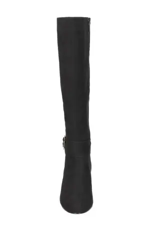 BELLA VITA Knee High Boot With Buckle - Black Suede