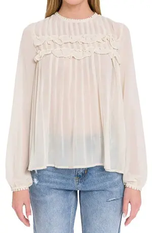 Endless Rose Ruffle And Lace Chiffon Blouse