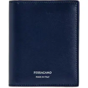 FERRAGAMO Classic Tall Leather Bifold Wallet - Midnight
