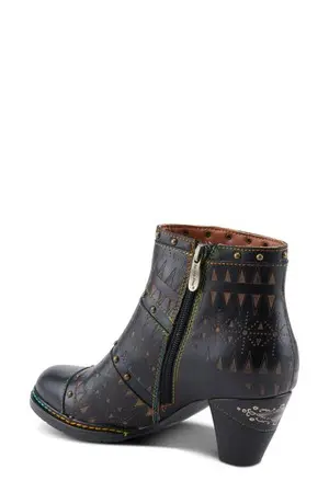 SPRING STEP SHOES Niobe Leather Booties - Black Multi