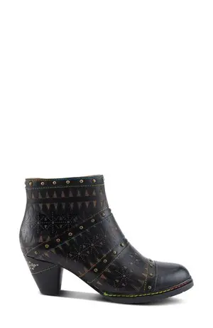 SPRING STEP SHOES Niobe Leather Booties - Black Multi