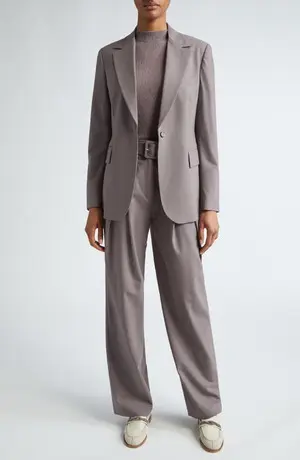 Eleventy Pleated Belted Wool Pants