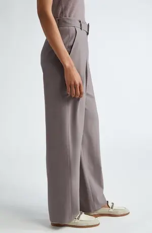Eleventy Pleated Belted Wool Pants