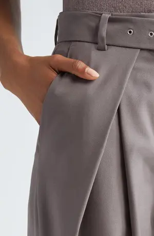 Eleventy Pleated Belted Wool Pants