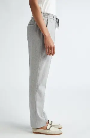 Eleventy Stretch Virgin Wool & Cashmere Straight Leg Pants