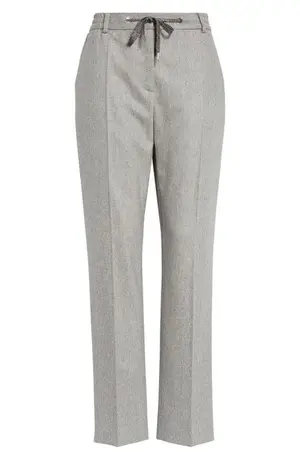 Eleventy Stretch Virgin Wool & Cashmere Straight Leg Pants