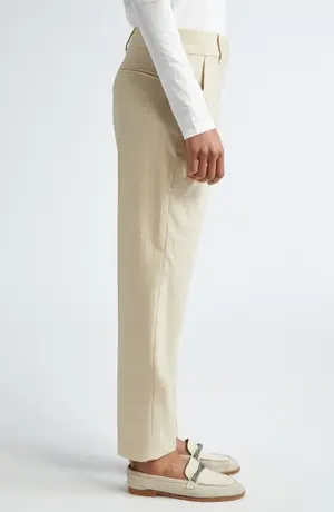Eleventy Herringbone Stretch Wool Tapered Ankle Pants