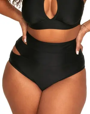 ADORE ME Adore Me Demi Swimwear High Waist Bikini Bottom Black