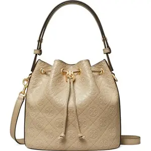 Tory Burch T Monogram Debossed Bucket Bag - Fresh Clay