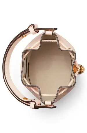 Tory Burch Mini T Monogram Debossed Bucket Bag - Blush
