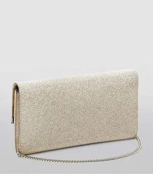 JIMMY CHOO Glitter Emmie Clutch - Silver