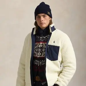 Ralph Lauren Pile Fleece Hybrid Jacket Clubhouse Cream