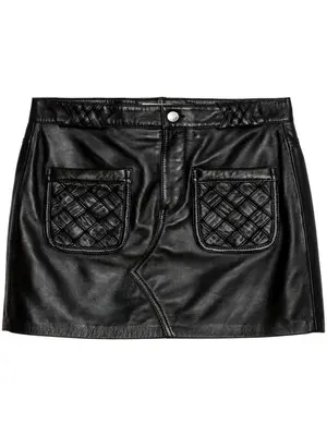 Zadig&Voltaire Joana Leather Mini Skirt - Black
