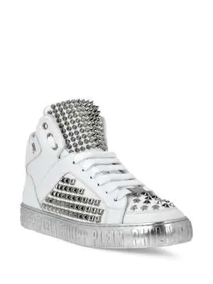 Philipp Plein Stud-detail Leather Sneakers