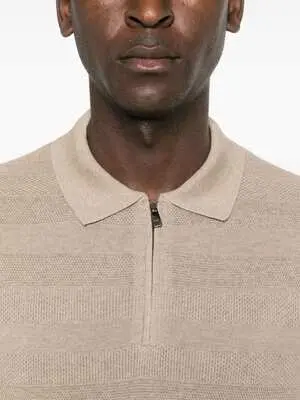 Corneliani Ribbed-knit Polo Shirt