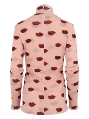 Stella McCartney Lips-print Long-sleeve Top