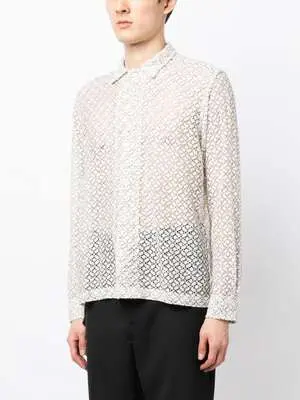 BODE Floral-lace Long-sleeve Shirt