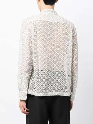 BODE Floral-lace Long-sleeve Shirt