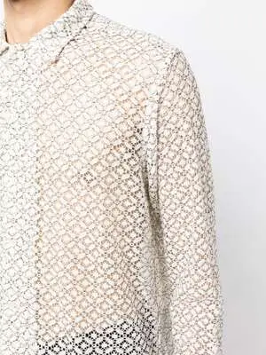BODE Floral-lace Long-sleeve Shirt