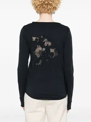Zadig&Voltaire Floral Embroidery Cotton T-shirt