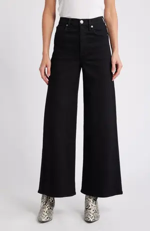 Rag & Bone Flexi Sofie High Waist Ankle Wide Leg Jeans - Black