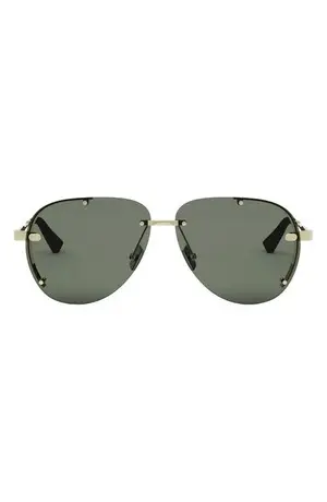Dior Neo A1u 61 Pilot Sunglasses - Shiny Gold/ Green