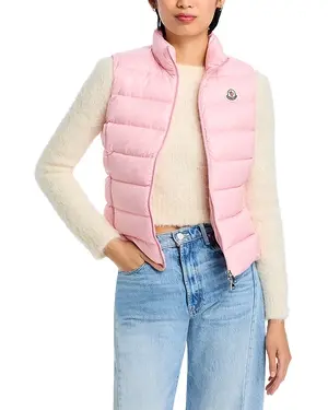 Moncler Ghany Down Puffer Vest - Light Pink