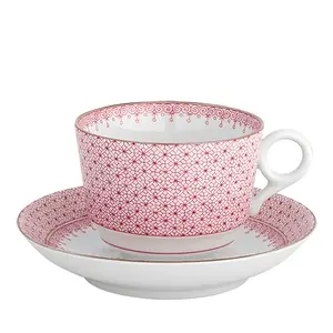 MOTTAHEDEH Lace Teacup And Saucer - Pink