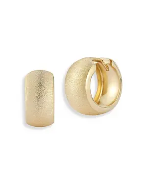 MOON & MEADOW 14k Yellow Puffed Huggie Hoop Earrings - Gold