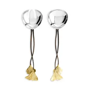 Michael Aram Golden Ginkgo Servers, Set Of 2