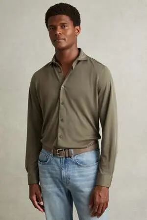 REISS Bobby Modal Blend Cutaway Collar Shirt