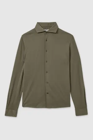 REISS Bobby Modal Blend Cutaway Collar Shirt