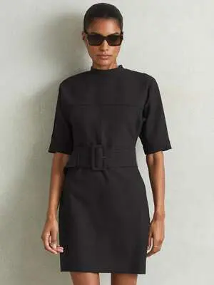 REISS Nora Belted Mini Dress