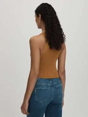 Good American Ribbed Racerback Vest - Tan