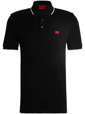 Hugo Logo-patch Polo Shirt - Black