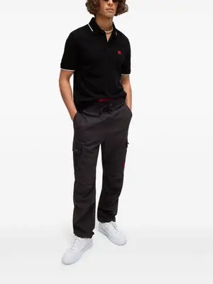 Hugo Logo-patch Polo Shirt - Black