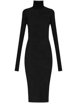 JIL SANDER Ribbed High-neck Midi Dress