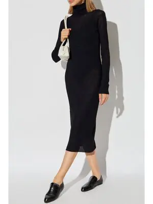 JIL SANDER Ribbed High-neck Midi Dress
