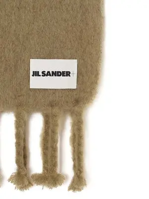 JIL SANDER Fringed Brushed Scarf - Brown