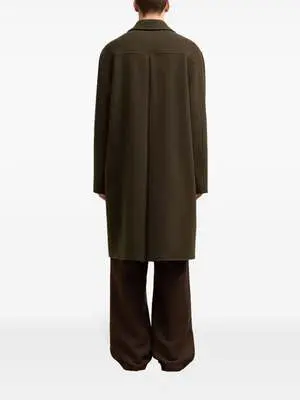 AMI Paris Single-breasted Felted Coat - Brown