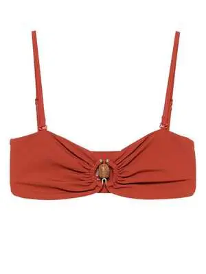 Christopher Esber Ruched Bandeau Bikini Top - Orange