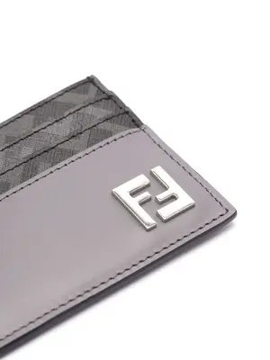 Fendi Ff Logo-plaque Leather Cardholder