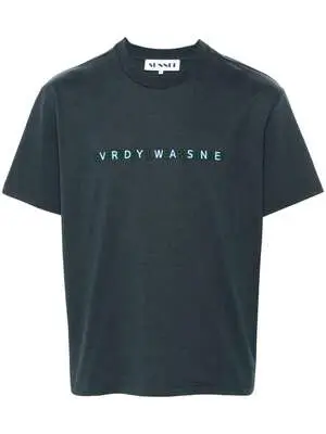 Sunnei Logo-embroidered T-shirt - Blue