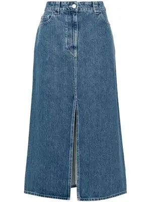 Sunnei Logo-patch Denim Skirt - Blue