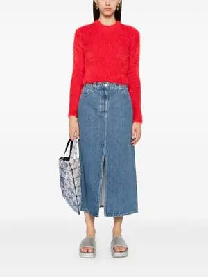 Sunnei Logo-patch Denim Skirt - Blue