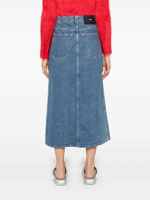 Sunnei Logo-patch Denim Skirt - Blue